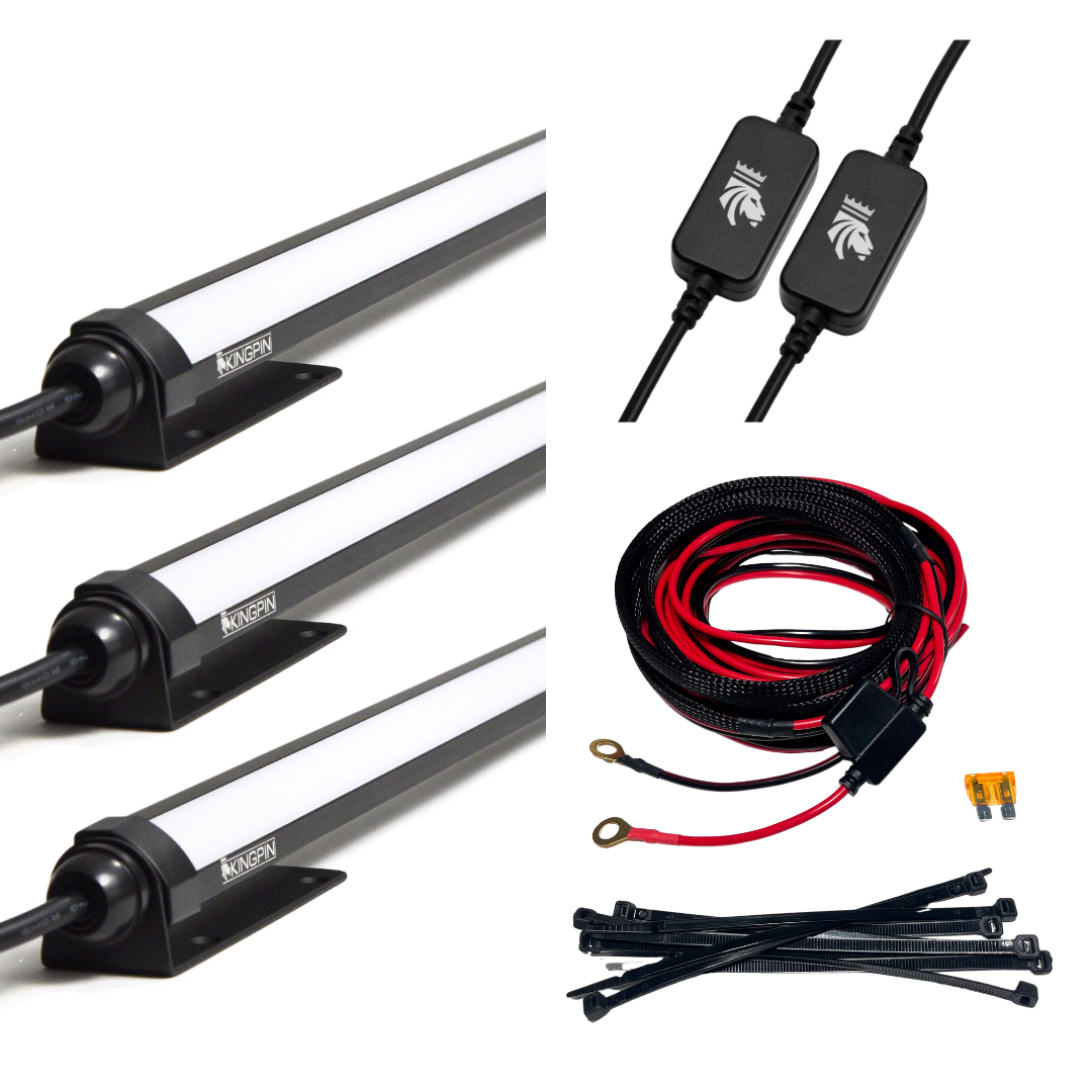 Dual V-Series 40" LED Light Bars + Dimmer | 12V Lighting Kit – Kingpin ...